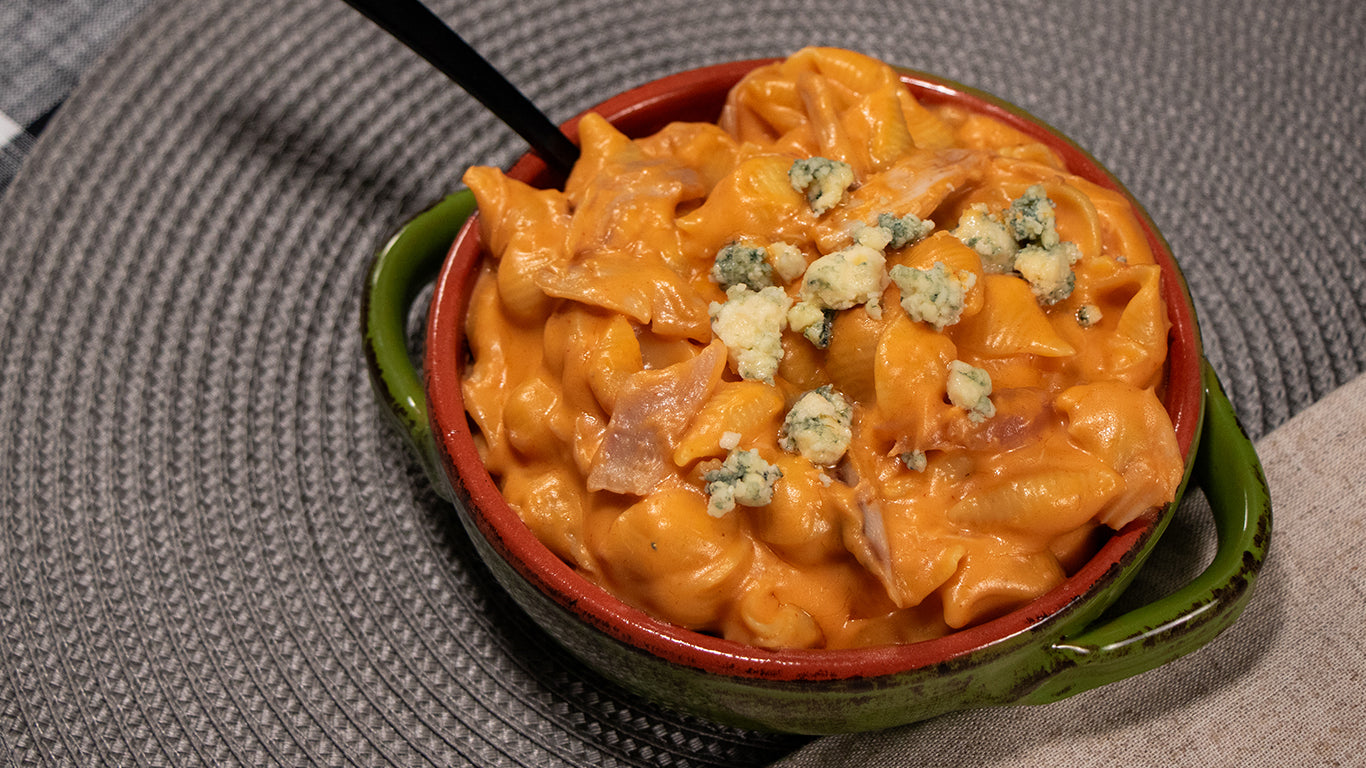 Cheesy and Tangy Buffalo Chicken Mac and Cheese – Midamar Halal