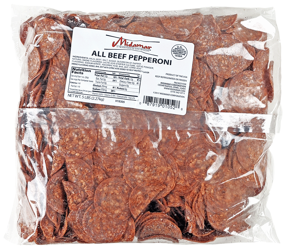 Halal Sliced Beef Pepperoni - 5 lb – Midamar Halal